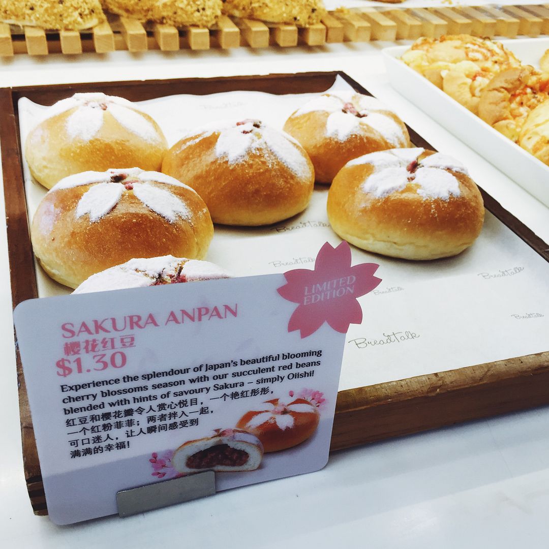 Breadtalk Sakura Anpan review + himalayan pink salt roll & golden lava ...